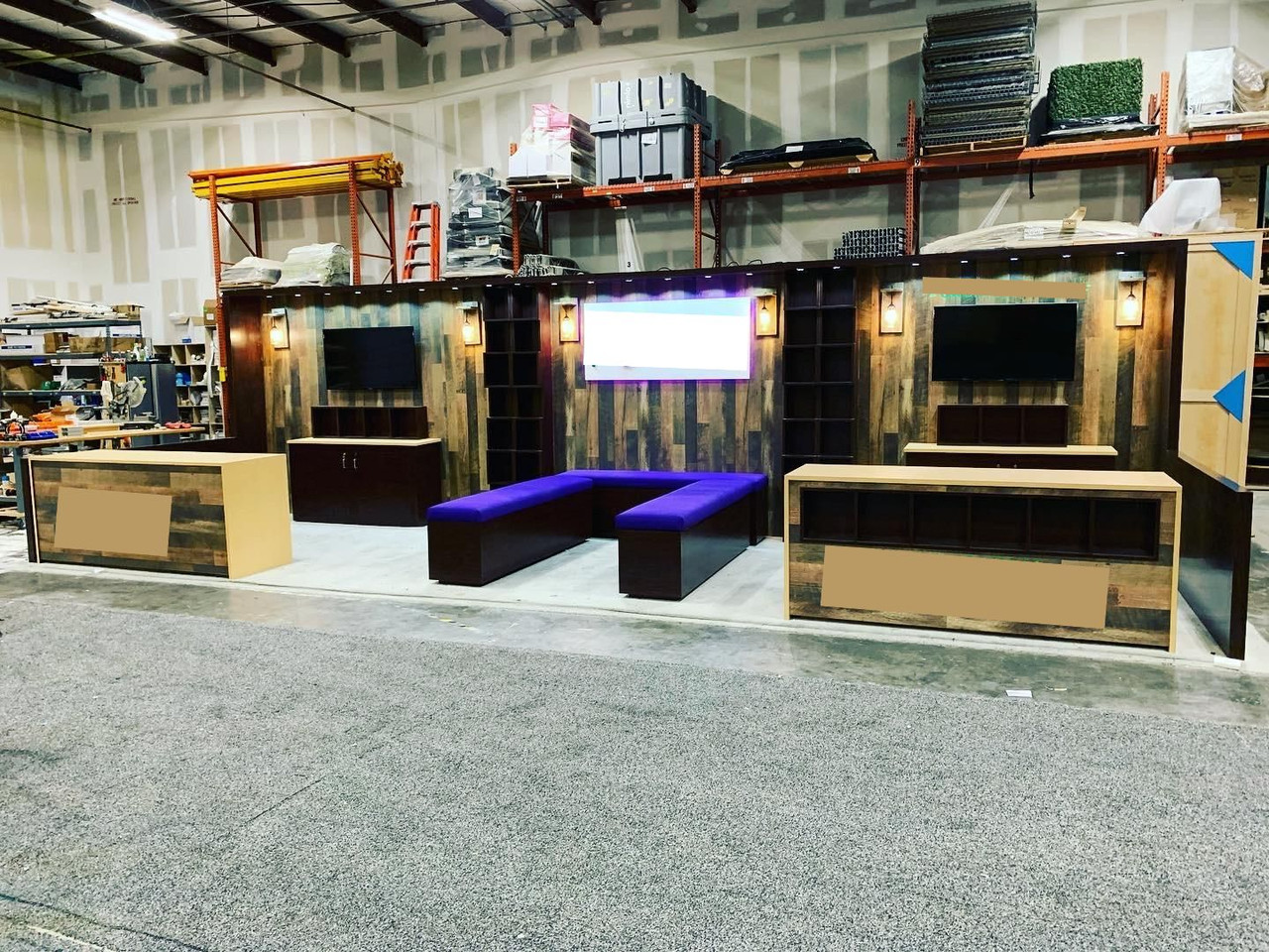 Recently Sold Used Booth! - Modular wood accent booth - UsedBooths