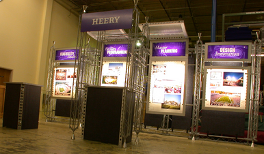Buy a used - 20' Truss Booth with Back lit Light Boxes - UsedBooths.com