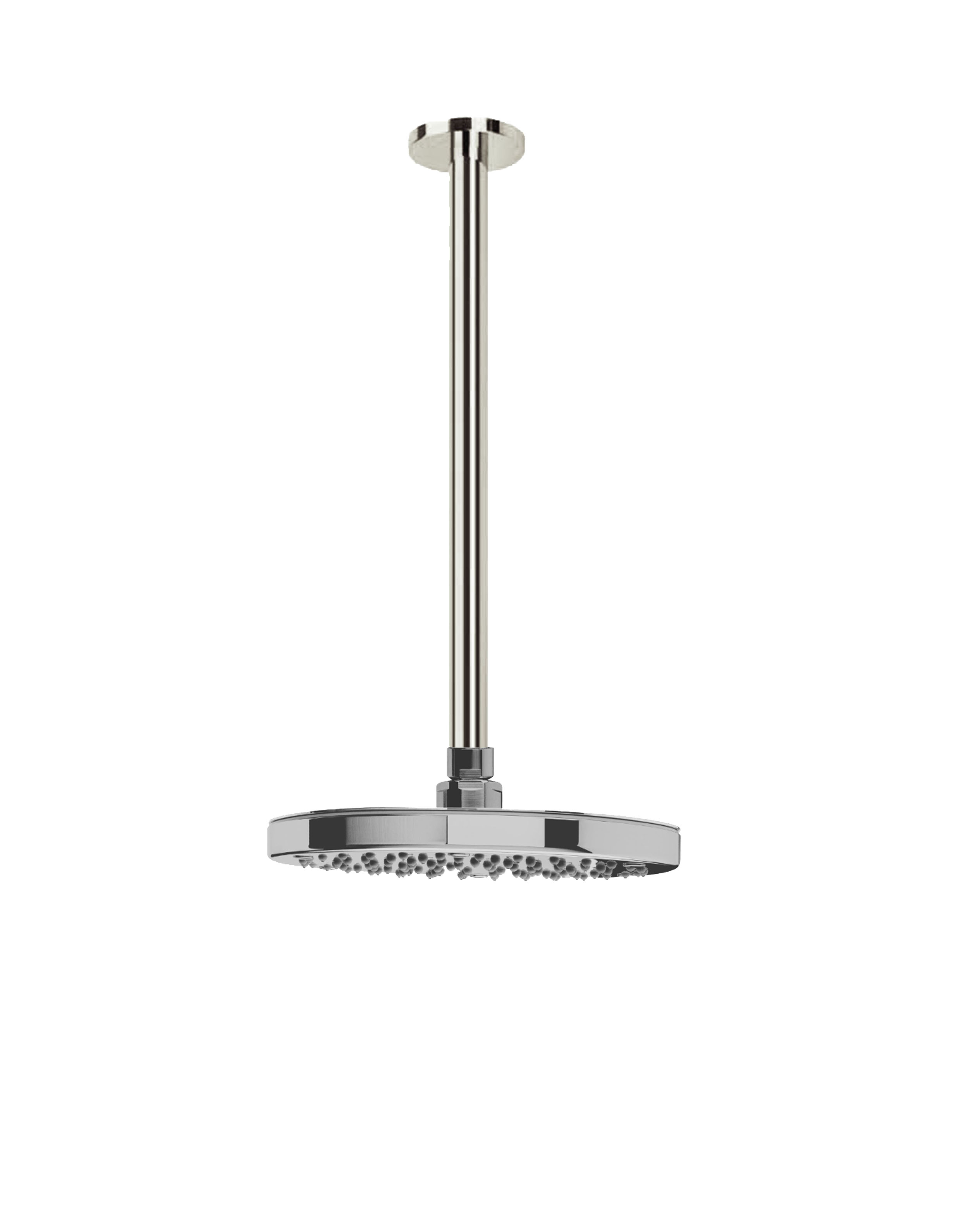 Flow 250mm shower rose and drop tube brushed steel