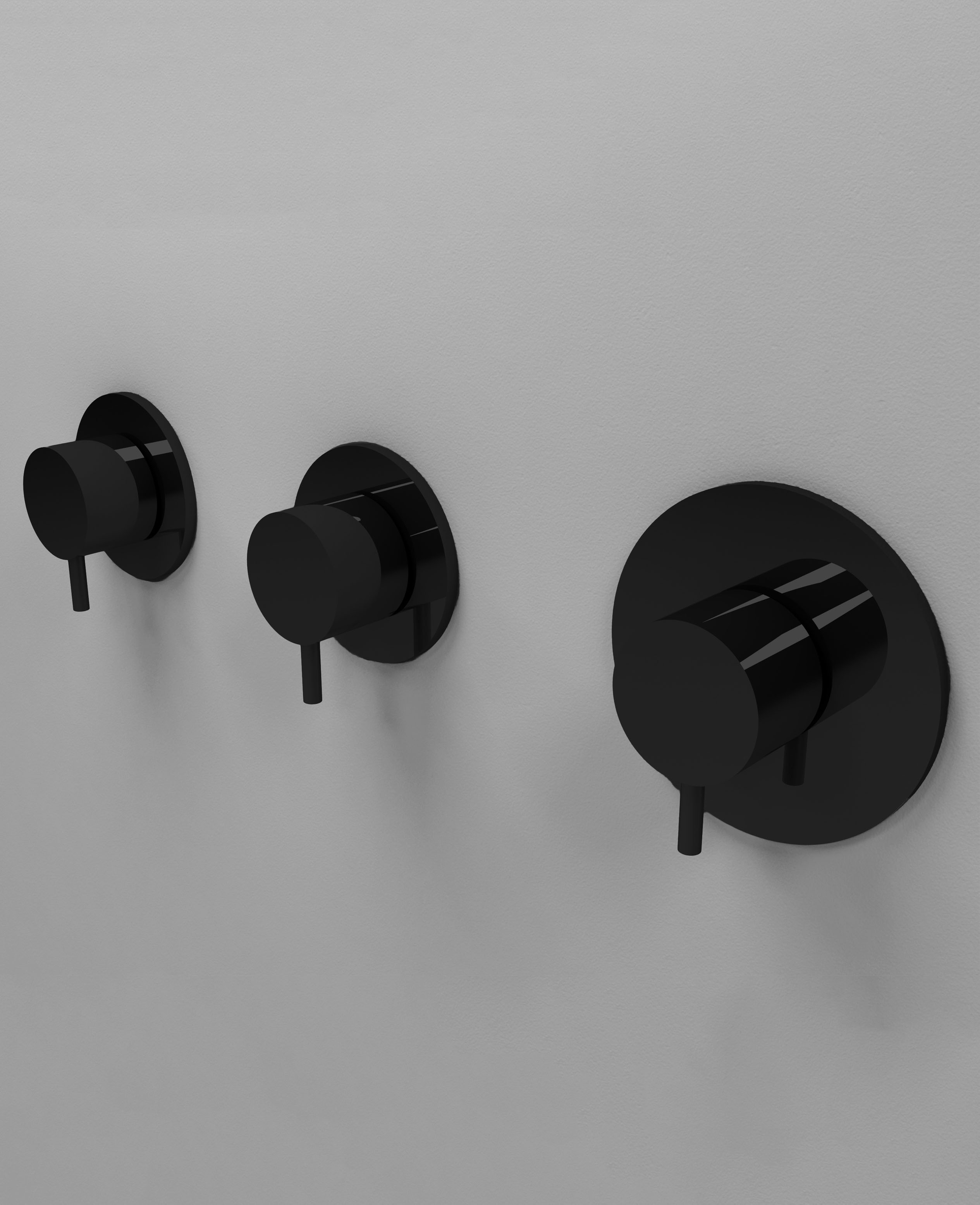 1/2 Dual Thermo Shower Valve With Round Flanges Satin Black