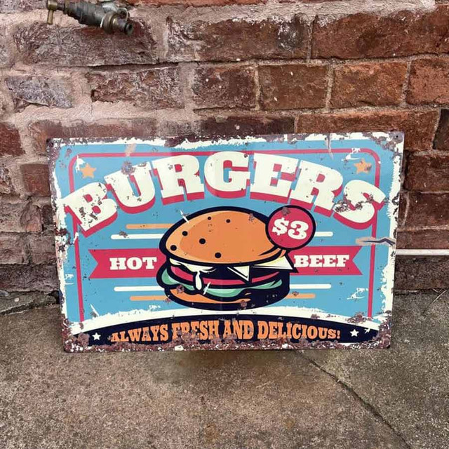 Fish and Chips Retro Metal Wall Sign