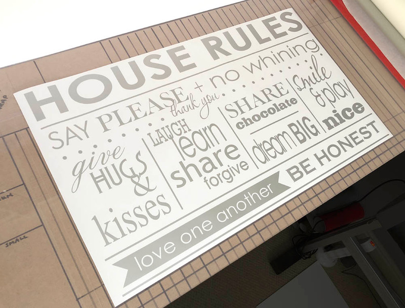 House Rules Vinyl Wall Sticker ( FREE application tool )
