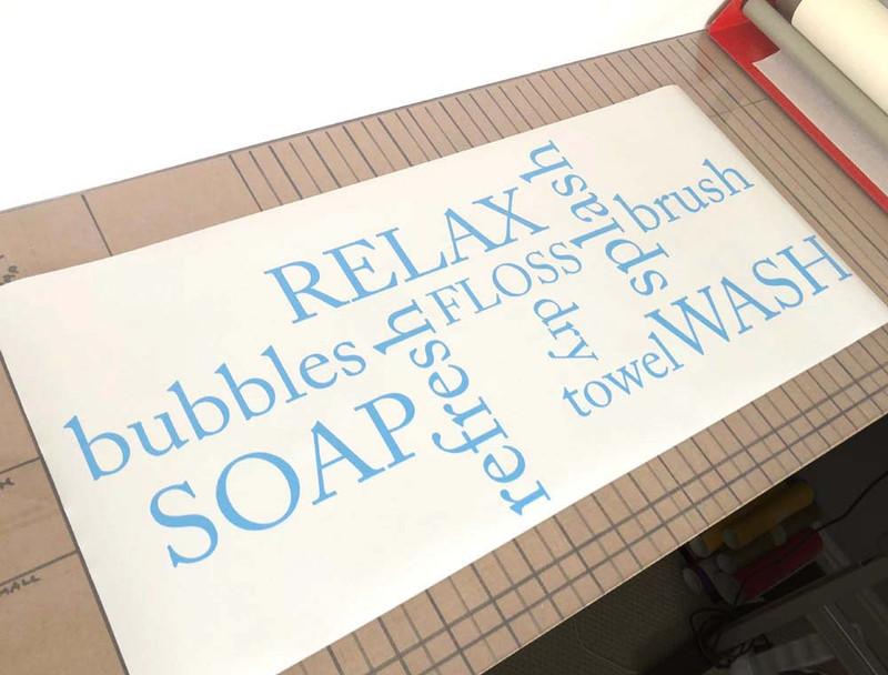 Bathroom Word Art Wall Sticker - ( Relax, Wash, Soap etc )