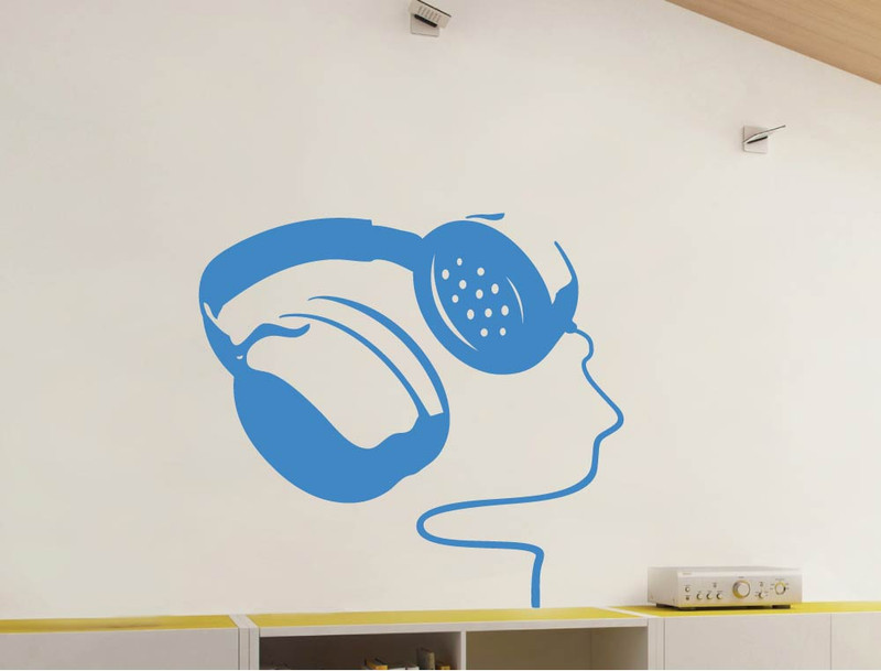 Headphones Wall Sticker ( FREE application tool )
