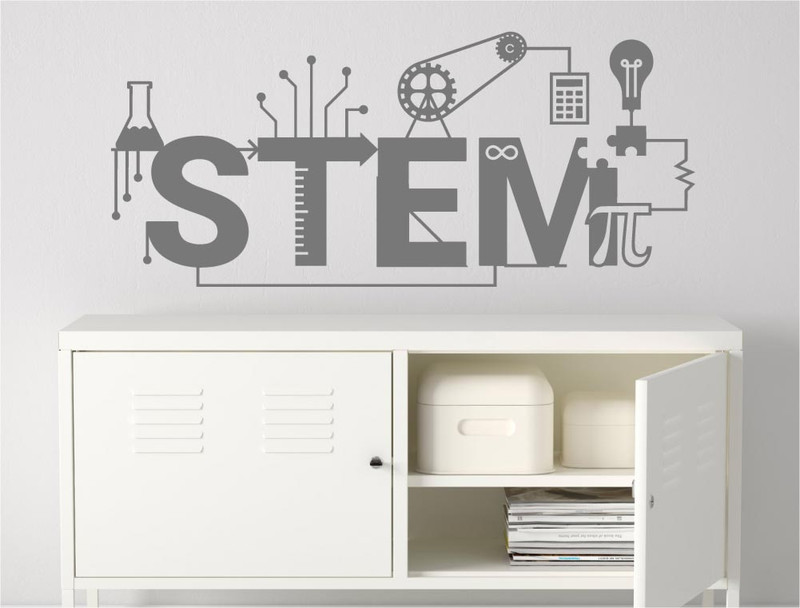STEM School Wall Art Sticker ( FREE application tool )