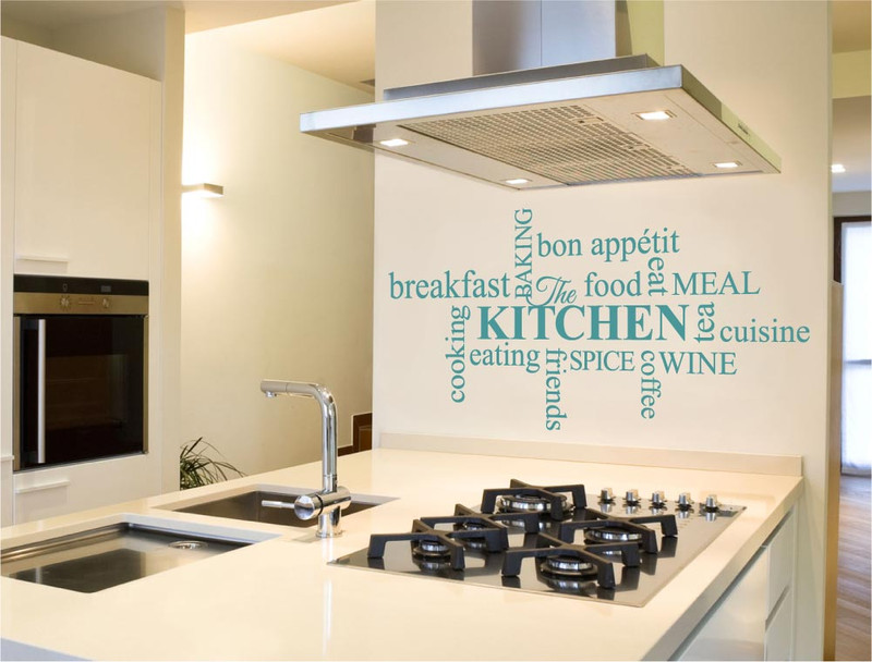 Kitchen Word Art Wall Sticker ( FREE application tool )
