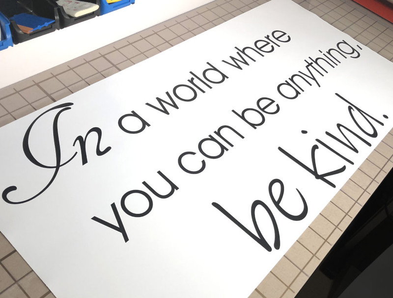 In a world where you can be anything be kind wall sticker