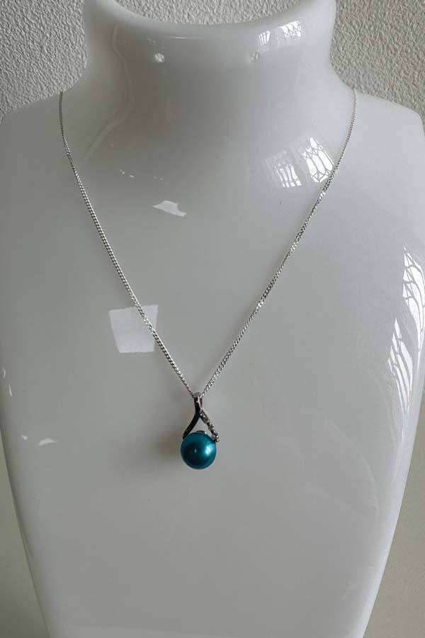 Turquoise Pearl Twist Pendant
