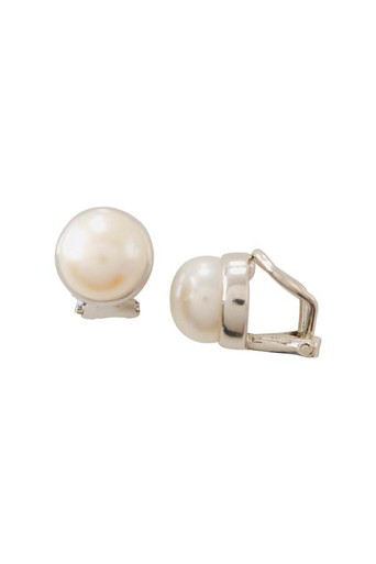 Classic Button Pearl Clip-on Earrings