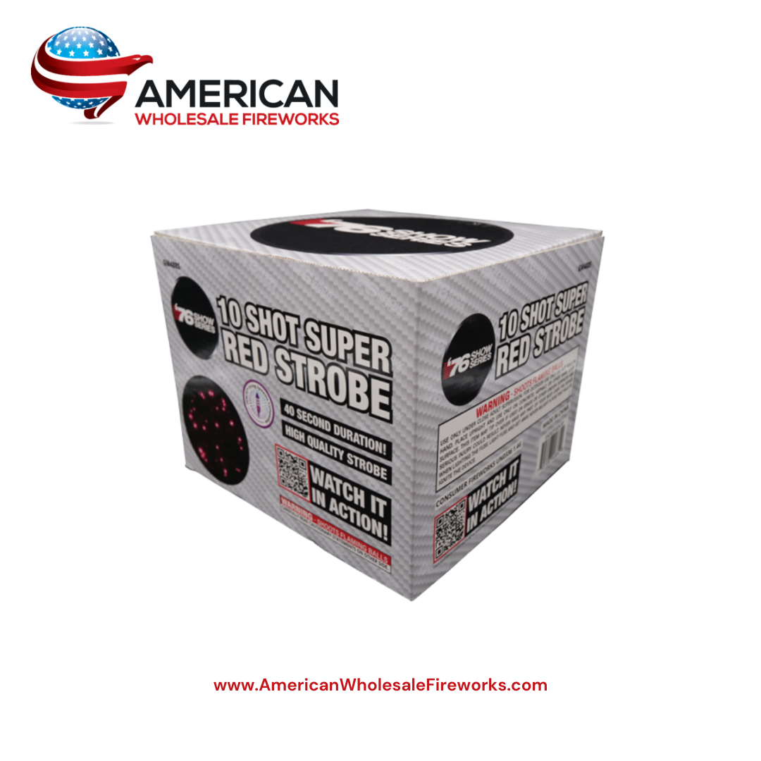 Super Red Strobe 10 Shot - 500 Gram Cake - GM488S
