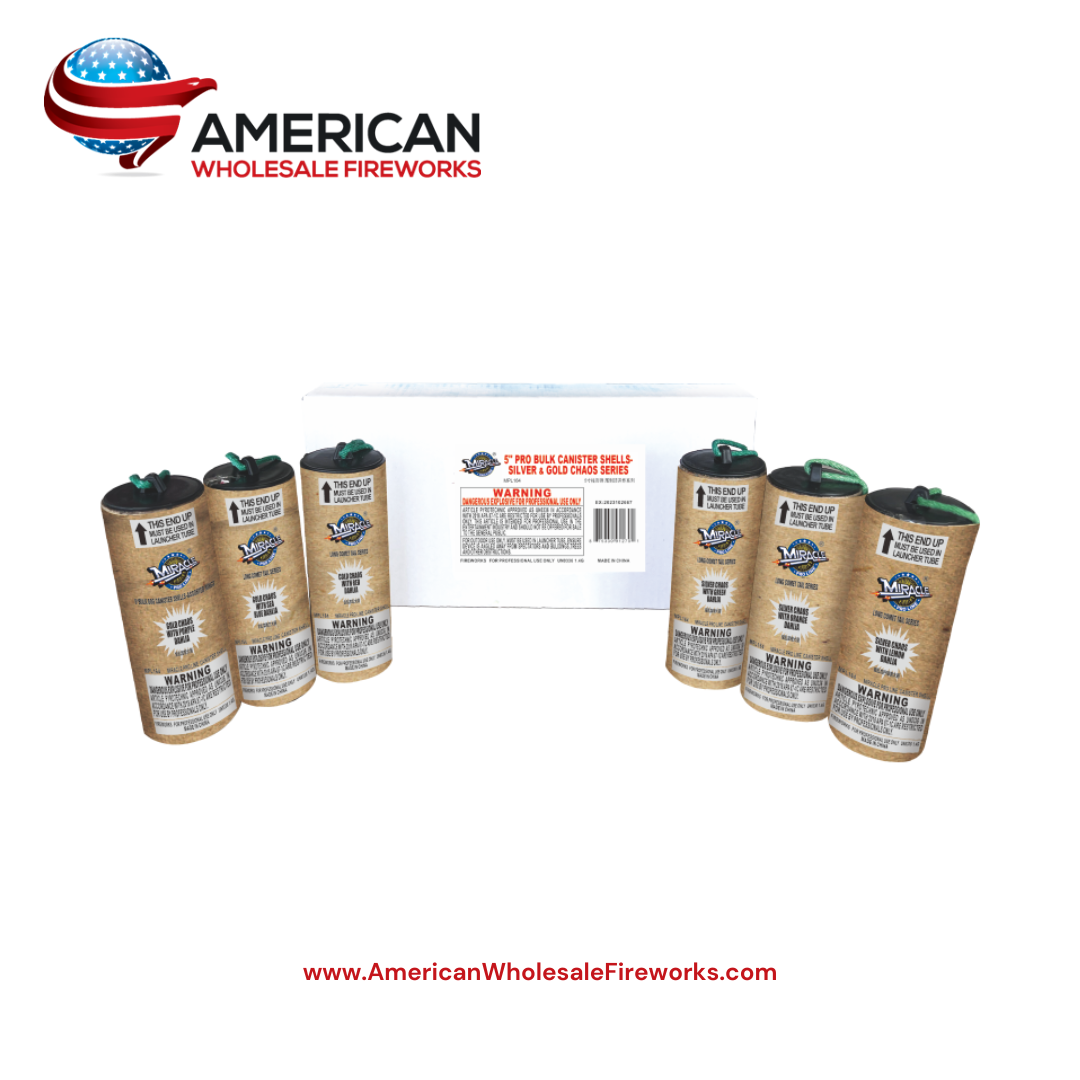 Bulk Shells - 6 Pack Silver & Gold Chaos Series 5" - 1.4 Pro Bulk Shell
