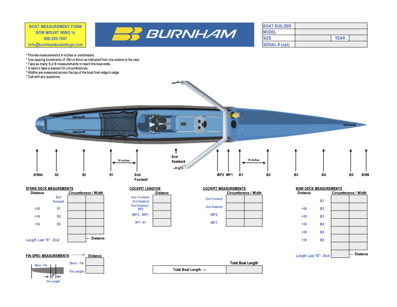 Boat Measurement Forms