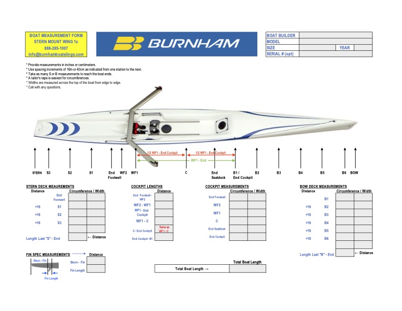 Boat Measurement Forms