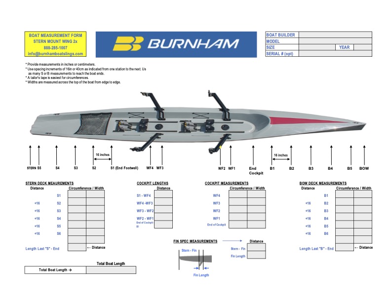 Boat Measurement Forms
