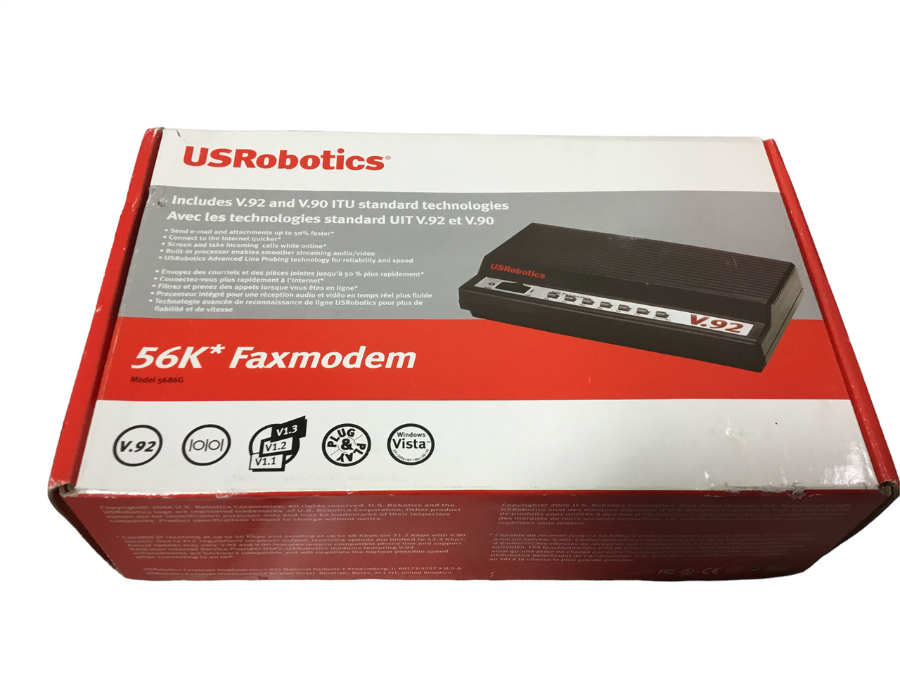 USRobotics 56K* Faxmodem - Modem - Model 5686G, USR5686G