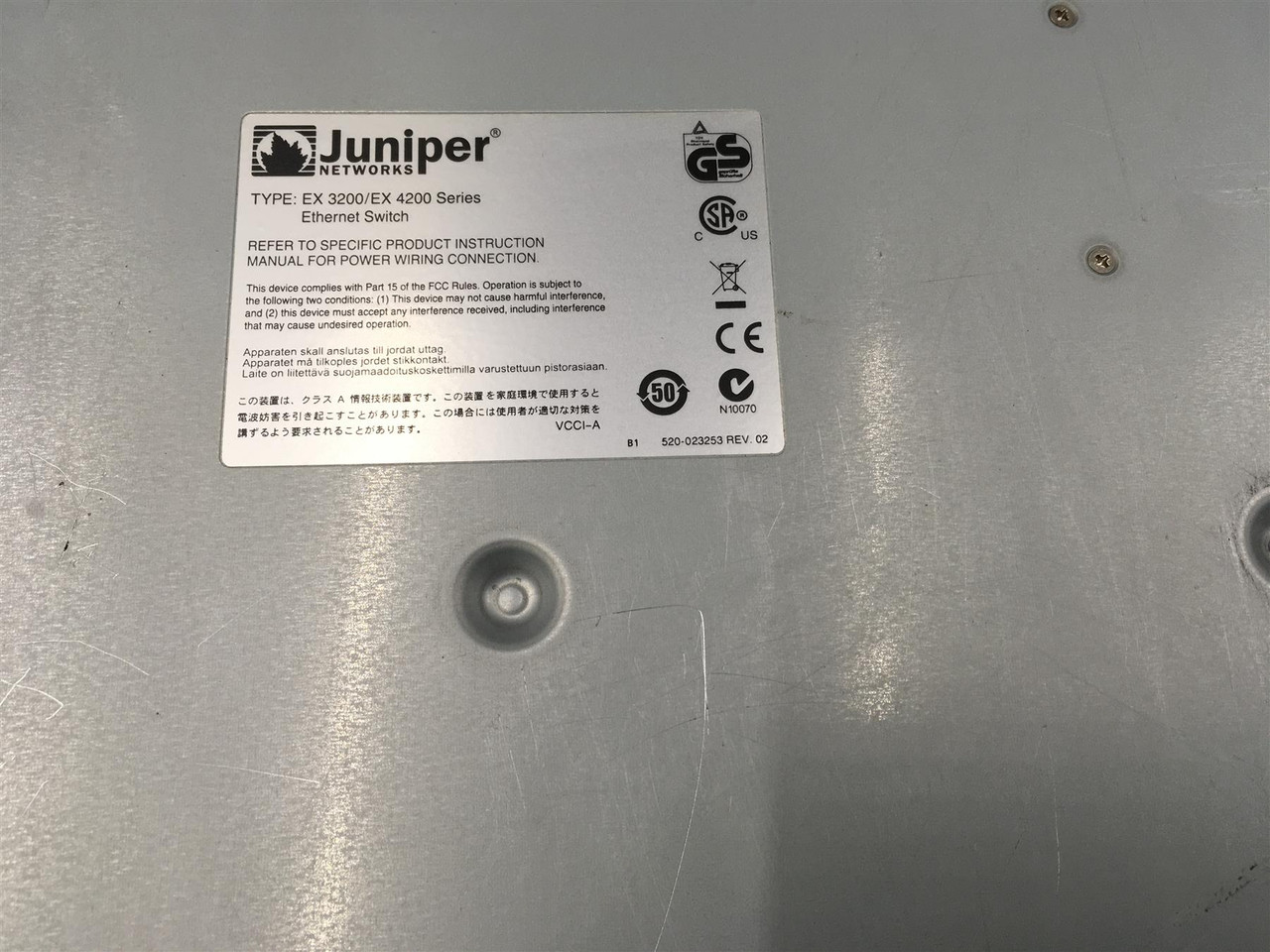 Juniper EX 3200/EX 4200 Series 24-Port PoE Ethernet Switch