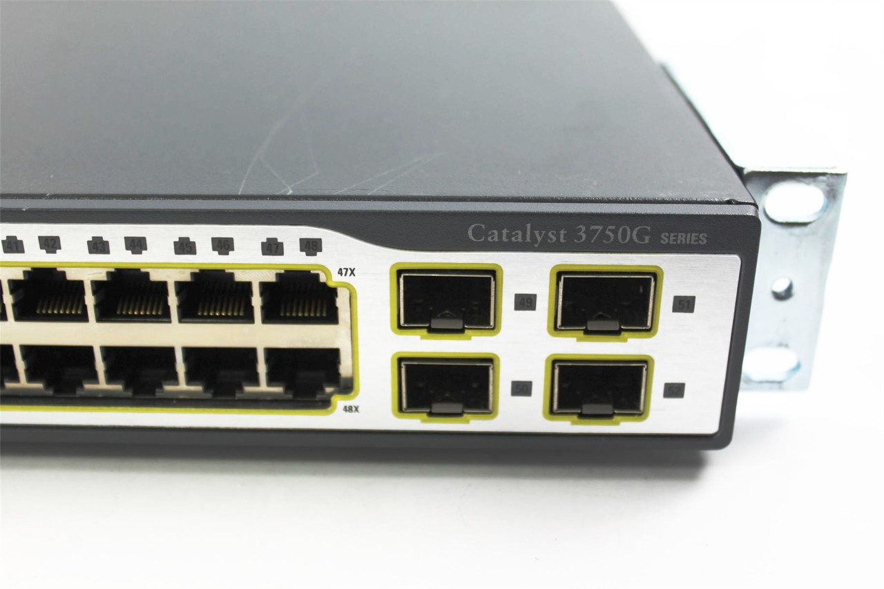 Cisco Catalyst 3750G 48-Port 10/100 Fast Ethernet Stackable Network Switch W/ Fiber Channels-WS ...