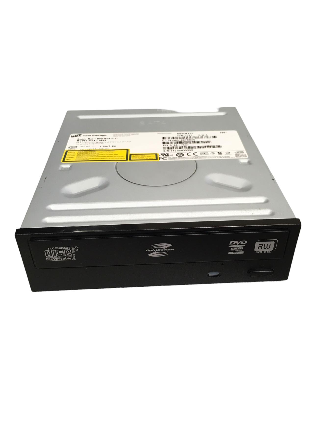 Hitachi/LG HL GSA-H60L DVD+/-R/RW DL RAM LightScribe SATA Drive HP P/N ...