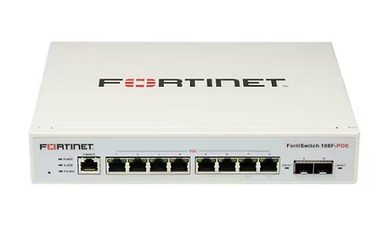 FS-108F-POE Fortinet FortiSwitch 108F Switch, 8 Port GE PoE+, 2x GE SFP ...