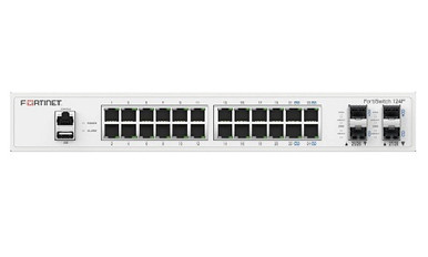 FS-124F Fortinet FortiSwitch 124F Switch, 24 Port GE RJ45, 4x 10GE SFP+ ...