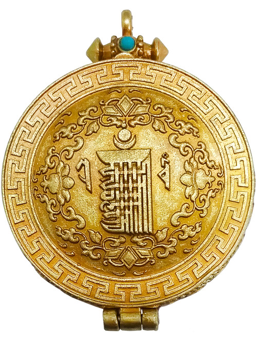 Kalachakra Round Gau (Brass gilt gold)