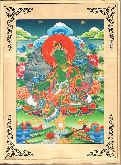 Green Tara with Foldable Cardboard Frame