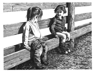 "Potty Break" Mini Reproduction | Bernie Brown Art | Western Pencil ...