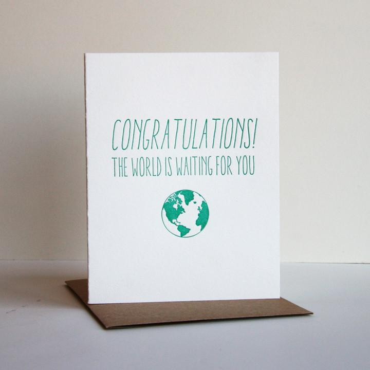 Congrats The World is Waiting Card - Midwest Nice