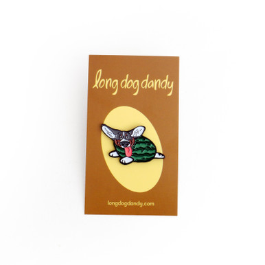 Watermelon Corgi Enamel Pin - Midwest Nice
