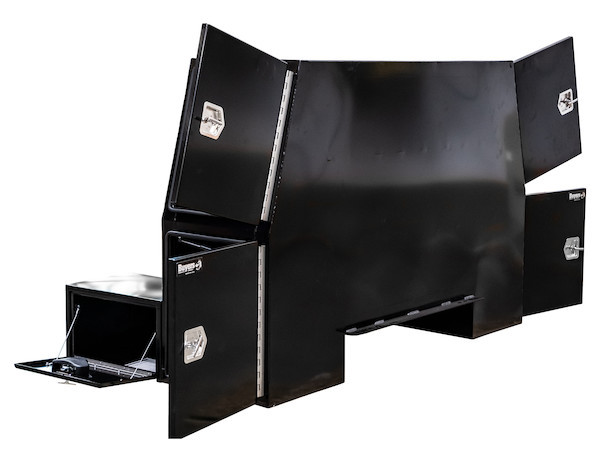 BP855548B Buyers Product Black Steel L-Pack Truck Box With Offset Floor ...