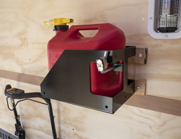 LT32 - Locking Gas Container Rack for Open/Enclosed Landscape Trailers
