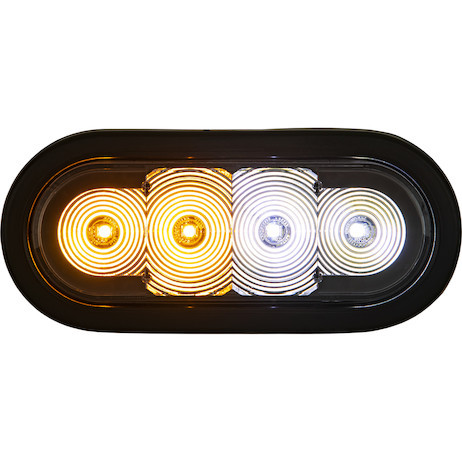 SL62AC - 6 Inch LED Oval Strobe Light With Amber/Clear LEDs And Clear ...