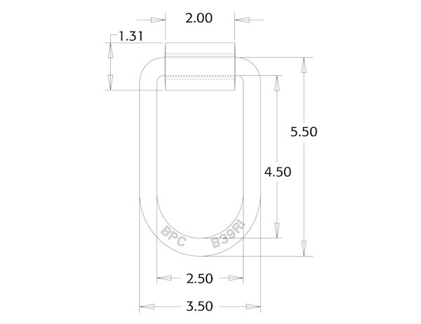 B39W - 1/2 Inch Forged Extended D-Ring With Integral Weld-On Mounting ...
