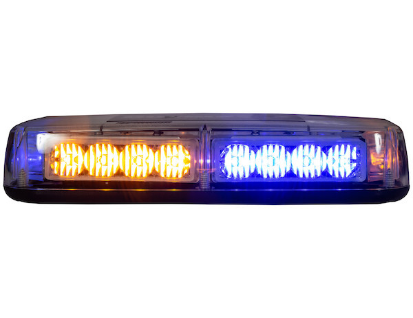 8891045 - 11 Inch Rectangular Multi-Mount Amber/Blue LED Mini Light Bar ...