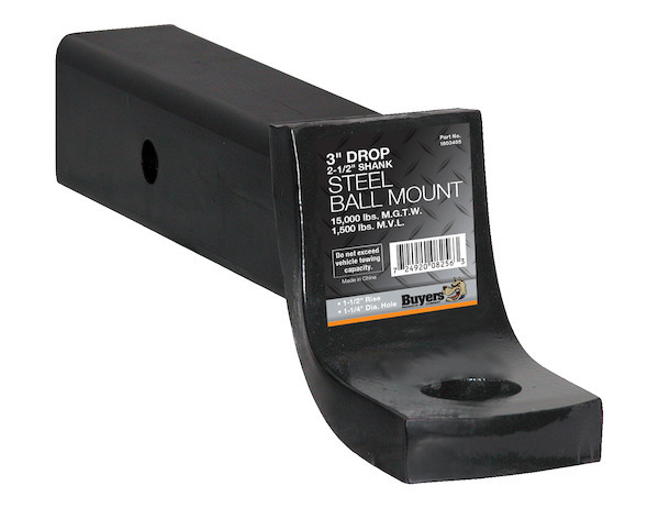 1803405 - 2-1/2 Inch Ball Mount With 3 Inch Drop x 10 Inch Long Tube ...
