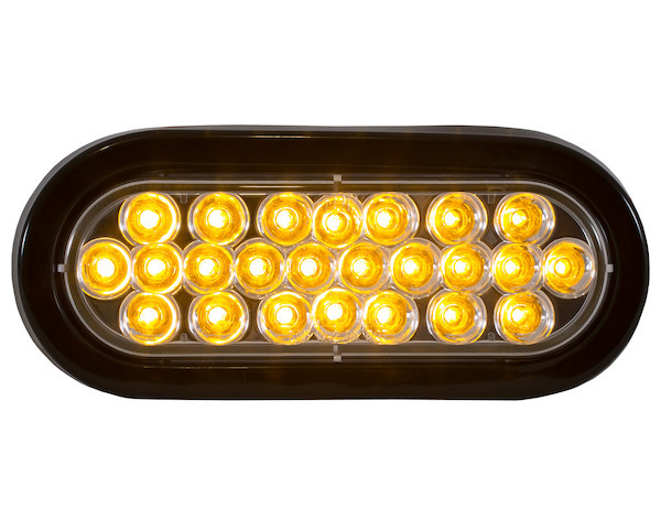 SL66CA - Amber 6 Inch Oval Recessed LED Strobe Light with Quad Flash ...