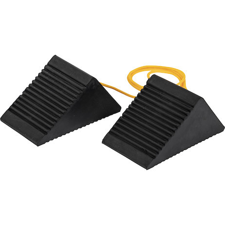 WC35225 - Mini Rubber Wheel Chock Set 3x5x2.25 Inch with 3 Foot Rope ...