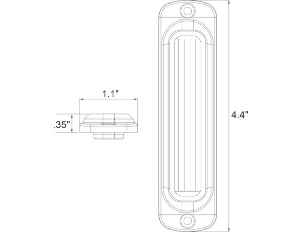 8891910 - Thin 4.5 Inch Amber Vertical LED Strobe Light - Paris Supply, LLC