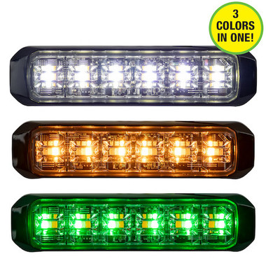 8891829 - 5 Inch Wide Angle Tri-Color LED Strobe Light, Amber/Green ...