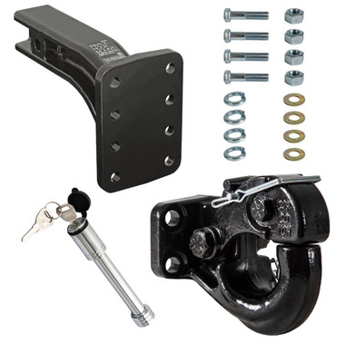 BUNDLE - 10 Ton Pintle Hook w/ 2.5 Inch Solid Shank 3-Position Mount ...