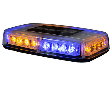 8891045 - 11 Inch Rectangular Multi-Mount Amber/Blue LED Mini Light Bar ...