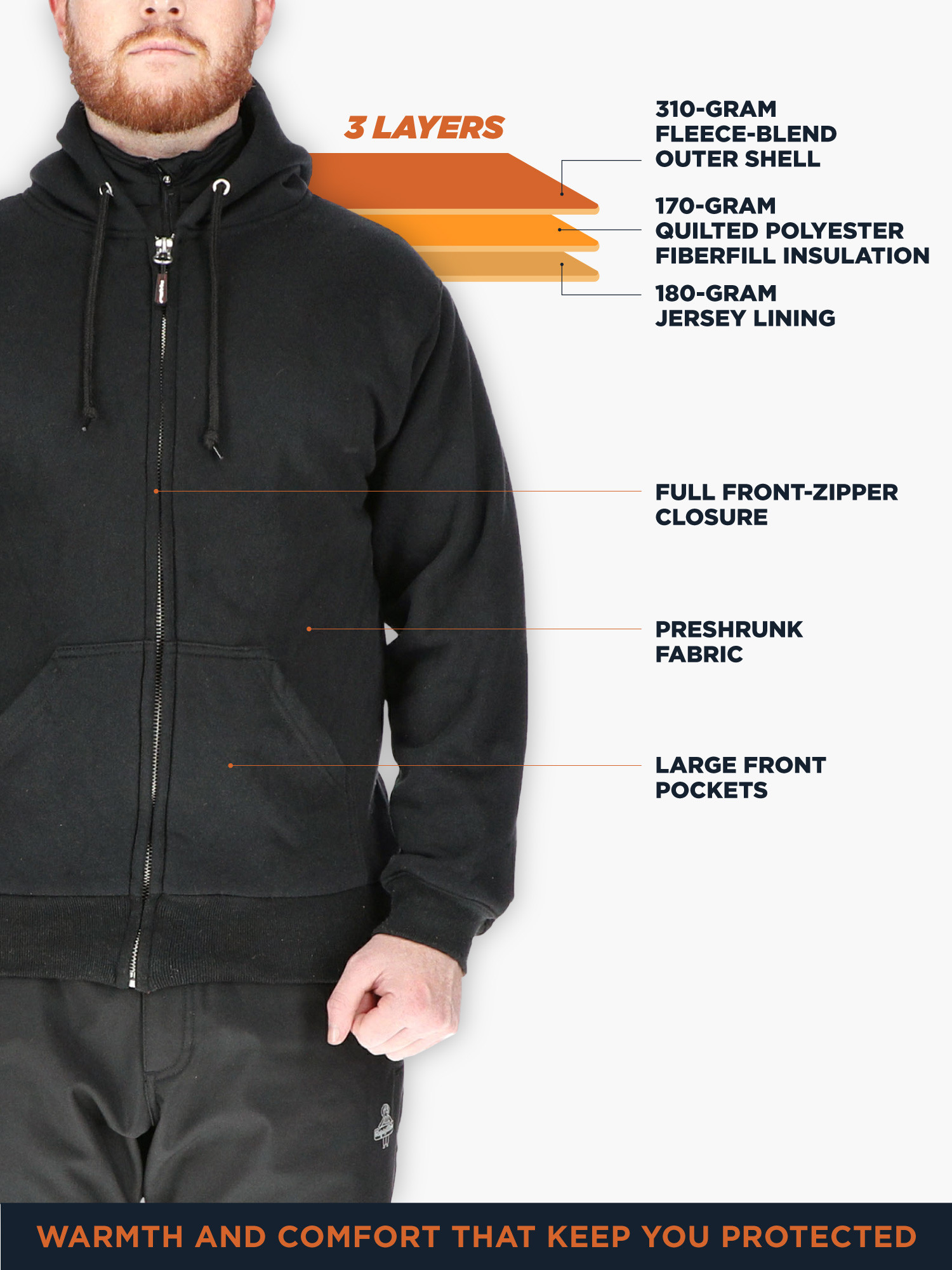 Insulated Quilted Sweatshirt (488) | RefrigiWear