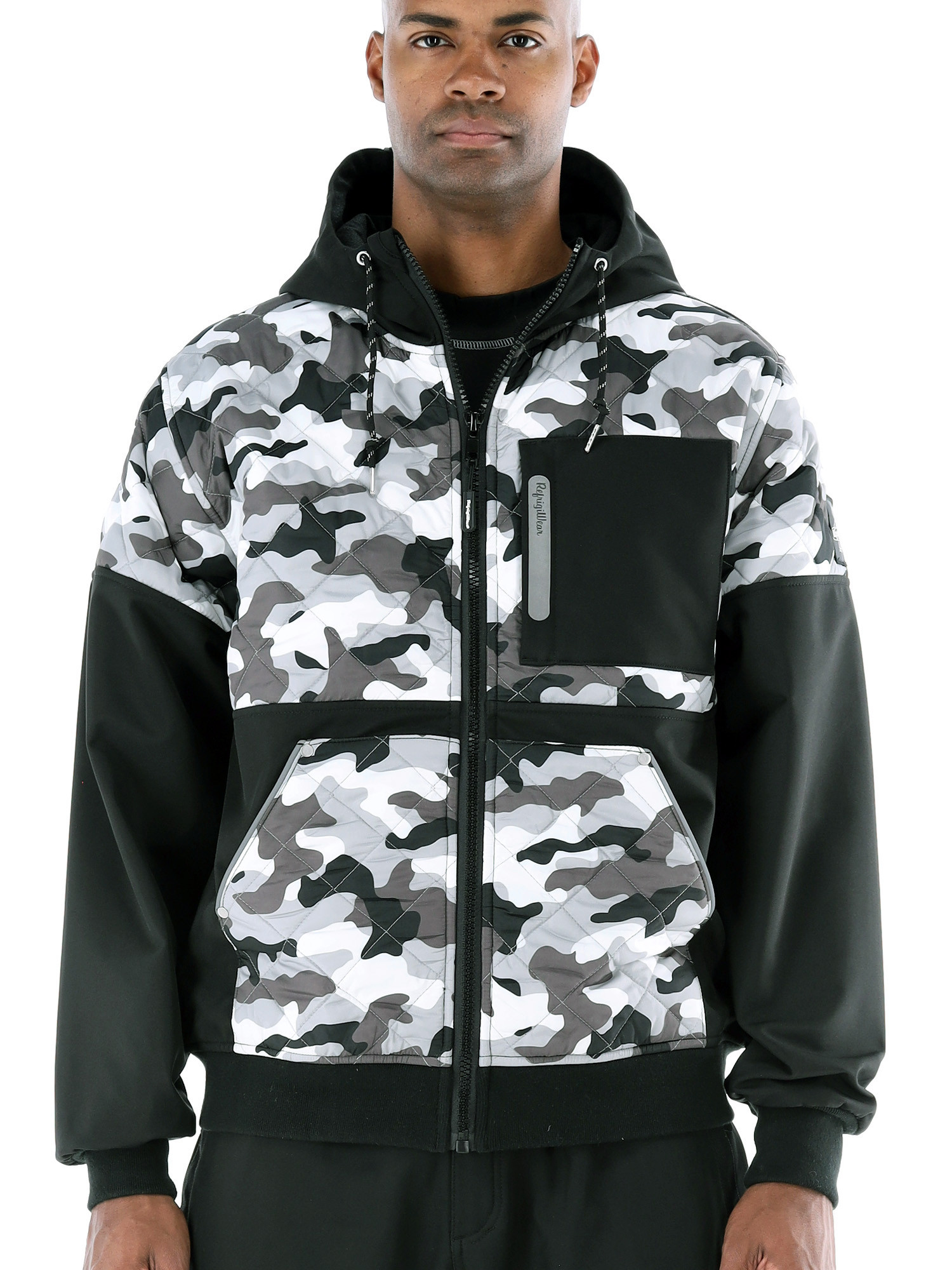 Camo Diamond Quilted Hooded Jacket