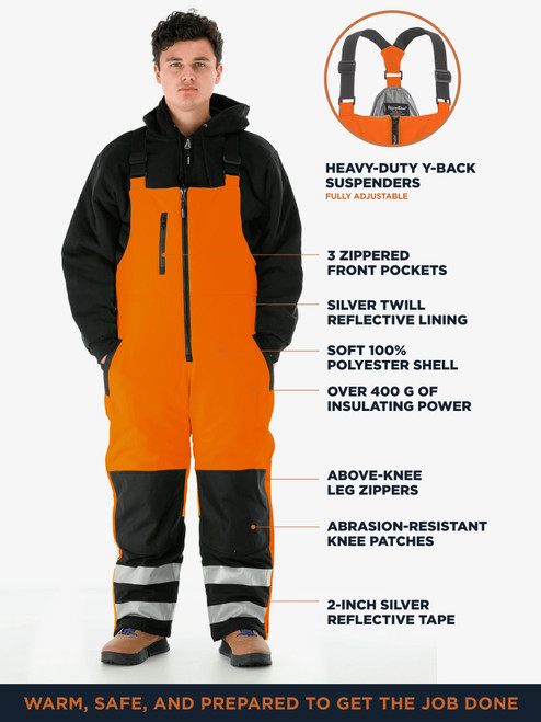 HiVis Insulated Softshell Bib Overalls