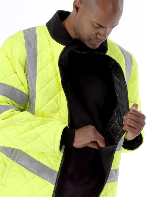 HiVis Diamond Quilted Jacket (8730) | Rated for 30°F | RefrigiWear