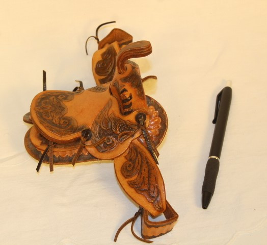 Tooled Leather Mini Saddle