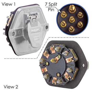 Beverage Truck Parts | RECEPTACLE 7 WAY WITH BREAKERS