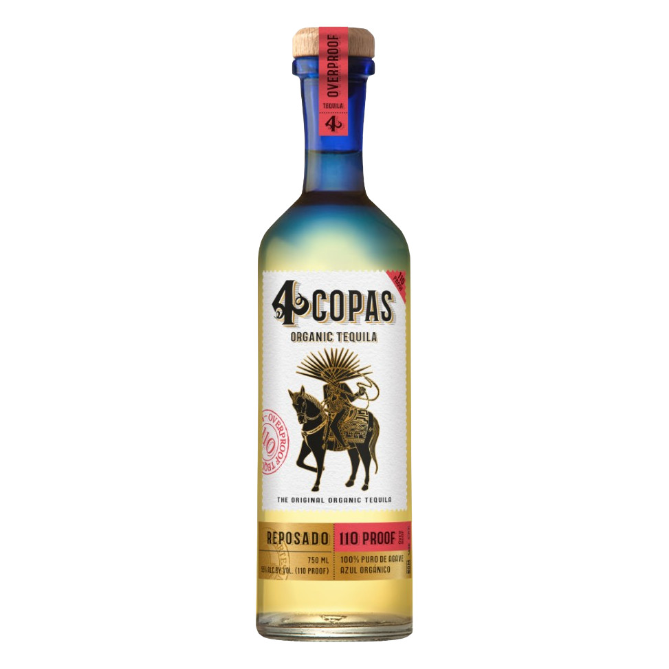 4 Copas Tequila Reposado Tequila 100% Puro De Agave Azul 110 Proof NV 750ml