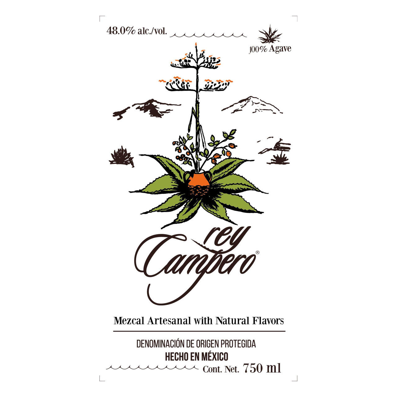 Rey Campero Mezcal Destilado Con Ponche De Frutas Espadin 100% Agave ...