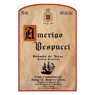 Gutierrez Colosia, Brandy de Jerez Solera Reserva Amerigo Vespucci NV 750ml